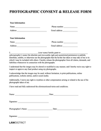 Photo Release Consent Form | Free PDF Template | Lawdistrict