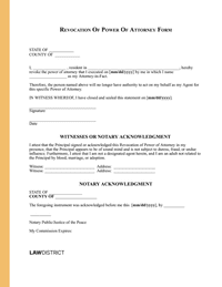 Free Revocation of Power of Attorney Form | Printable PDF | Lawdistrict