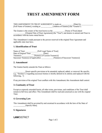 Free Living Trust Amendment Template | PDF | Lawdistrict