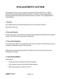 Free Letter of Engagement | Lawyer, Consultant & Accountant | Lawdistrict