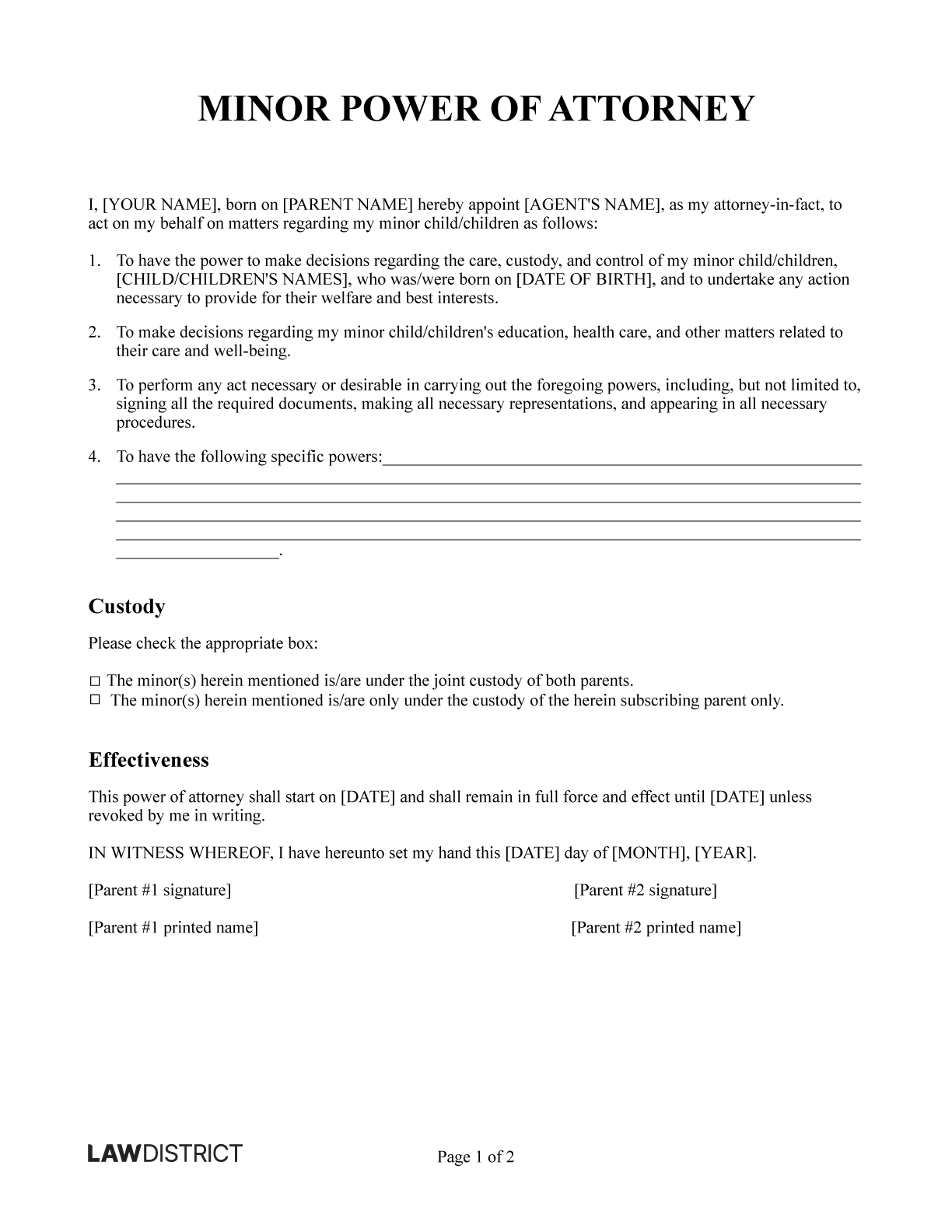 Simple Power Of Attorney Letter Format In Word Format - Infoupdate.org